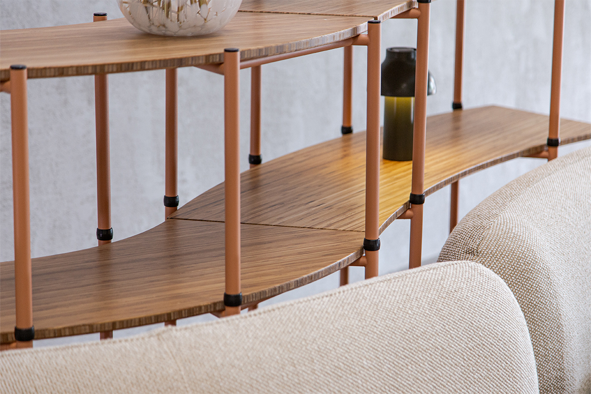 Bamboo Curved - Frovi - Modular Zoning Shelving